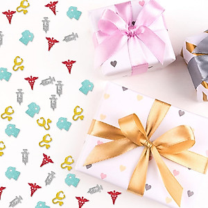 120 Congrats Nurse Confetti, Medical School Grad Party Confetti, Doctor Grad Paper Scatter, Blue Glitter Uniform Table Scatter, Nursing School Graduation Party Decoration