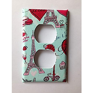 Paris Turquoise Light Switch Cover -Various Sizes Offered
