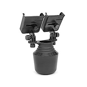 WeatherTech CupFone Duo XL - Universal Dual Cell Phone Cup Holder (8ACF12XLD) with Black Plastic Knobs