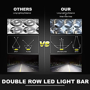 52 Inch Led Light Bar 5D Curved +2X 4Inch Led Cube Pods W/Wiring Kit for Polaris Ranger Can Am X3 Maverick Grand Cherokee XJ Dodge Ram Dodge GMC UTV ATV 4WD Truck Boat