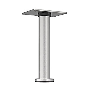 Richelieu Hardware 64217150155 5 15/16 in (150 mm) Round Furniture Leg with Levelling Glide, Satin Nickel