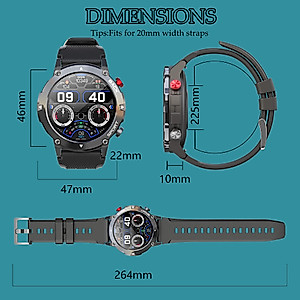 GAMSARO Military Smart Watches for Men 1.32'' HD Rugged Smartwatches Answer Calls Heart Rate Monitor Fitness Waterproof Tracker Compatible with Android and iOS Phones
