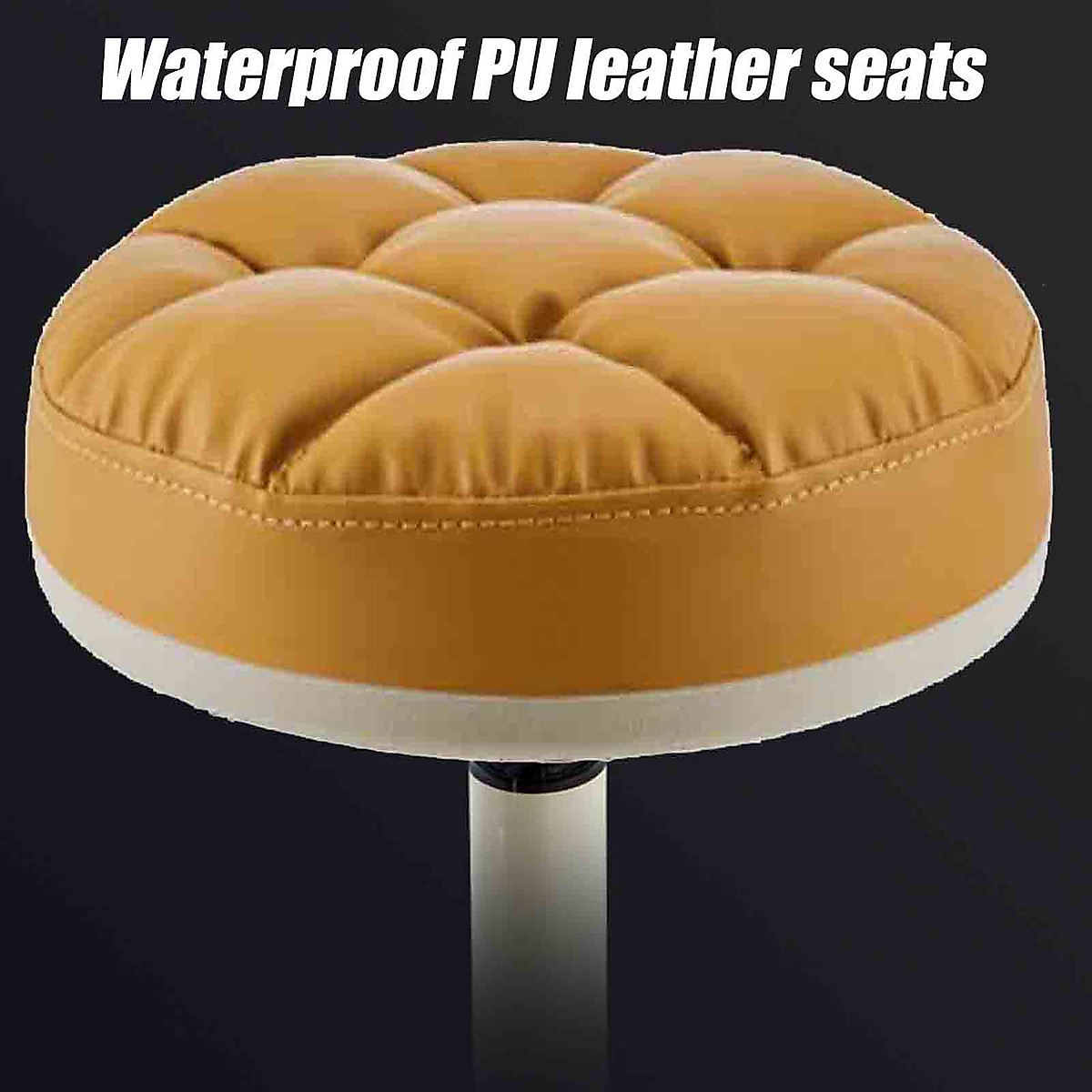 LWBLJX Round Roll Bar Stool with 360° Swivel Wheels, Medical Counter Beauty Salons Adjustable Chair, PU Leather and Stainless Steel Foot Pedals(Color:Green)