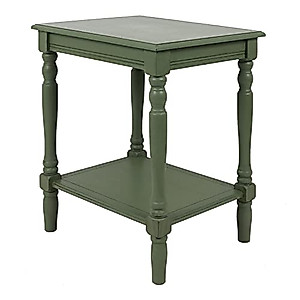 Decor Therapy Simplify End Table with Shelf, Antique Green