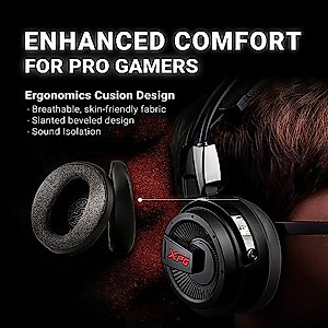 XPG Precog Gaming Headset with Mic Hi-Fidelity Dual Drivers 7.1 Virtual Surround Sound (XPG Precog), One Size
