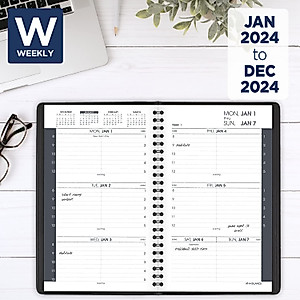 AT-A-GLANCE 2024 Weekly Appointment Book Planner, 5" x 8", Small, 13 Months, Black (701000524)