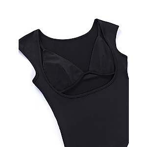 LovelyWholesale Women's Sexy 2 in1 Cut Out Crop Top Cap Sleeve Slim Fit T Shirts Black Medium