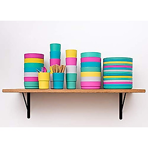 bobo&boo Plant-Based Colorful Kids Bowls - Dishwasher and Microwave Safe - Set of 3 - Melamine-Free and Bpa Free – Baby Bowls and Toddler Dish Sets For Boys and Girls - TROPICAL