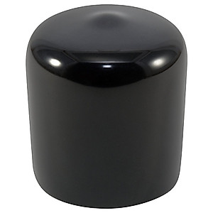 Caplugs 99394158 Plastic Round Cap VC-1250-16, Vinyl, Cap ID 1.250" Length 1.000", Black (Pack of 40)