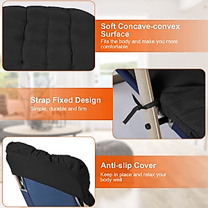 iMounTEK Lounge Chair Cushions Thickened 67x22x4 in Padding Chaise Lounger Cushion Recliner Rocking Chair Sofa Mat Pad Chair Cushion for Indoor Outdoor Furniture, Zero Gravity Chair Cushion/Black
