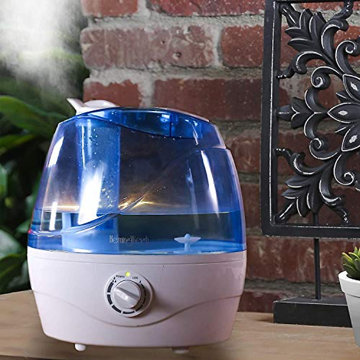 HemingWeigh Ultrasonic Humidifier with 28 Decibels, Safety Protection, Adjustable Mist, Easy to Clean Material, Tank with 2.2 Liter Capacity