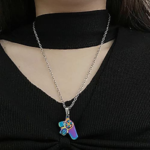 CJIAYUJEW Game Controller Necklace for Couples, Matching Necklace for Best Friend, Friendship Sister Necklace (Color)