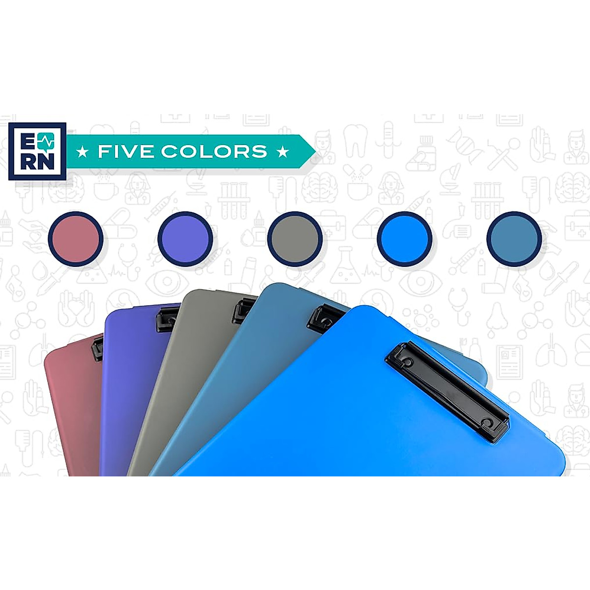 Essential RN Nursing Clipboard with Storage, Cheat Sheets & Pen Light Set -Quality Nursing Clipboard with Nursing & Medical Edition References - Nurse Clipboard Perfect Nursing School Gift (Rose Pink)