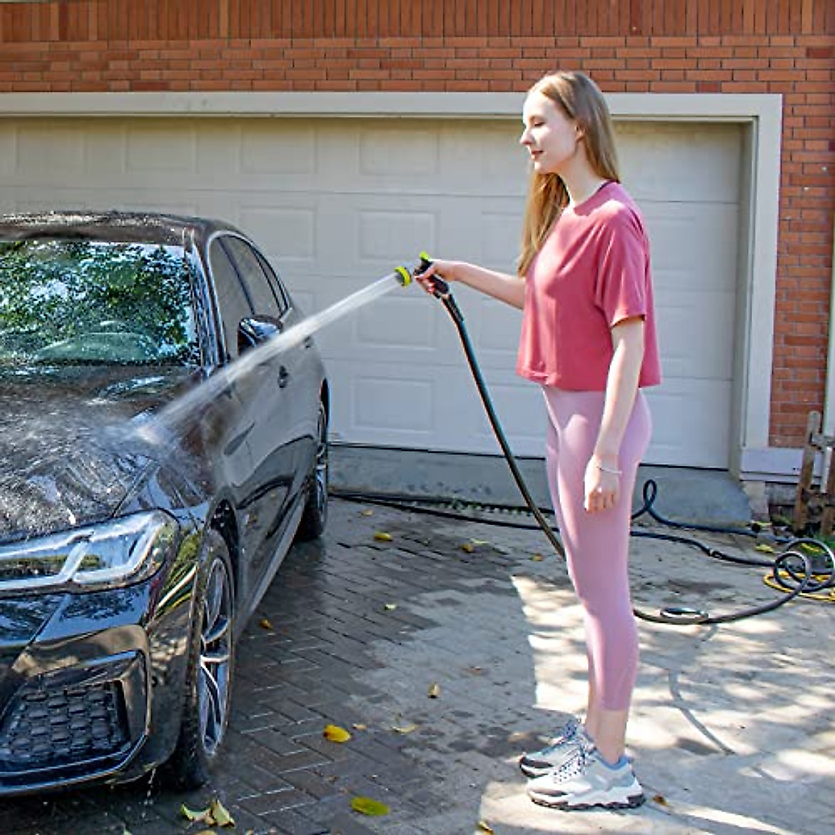 Fevone Garden Hose 100ft Heavy Duty Water Hose 5/8 Garden Hose Flexible Lightweight Garden Hoses 100 ft, 3/4 Solid Brass Fittings