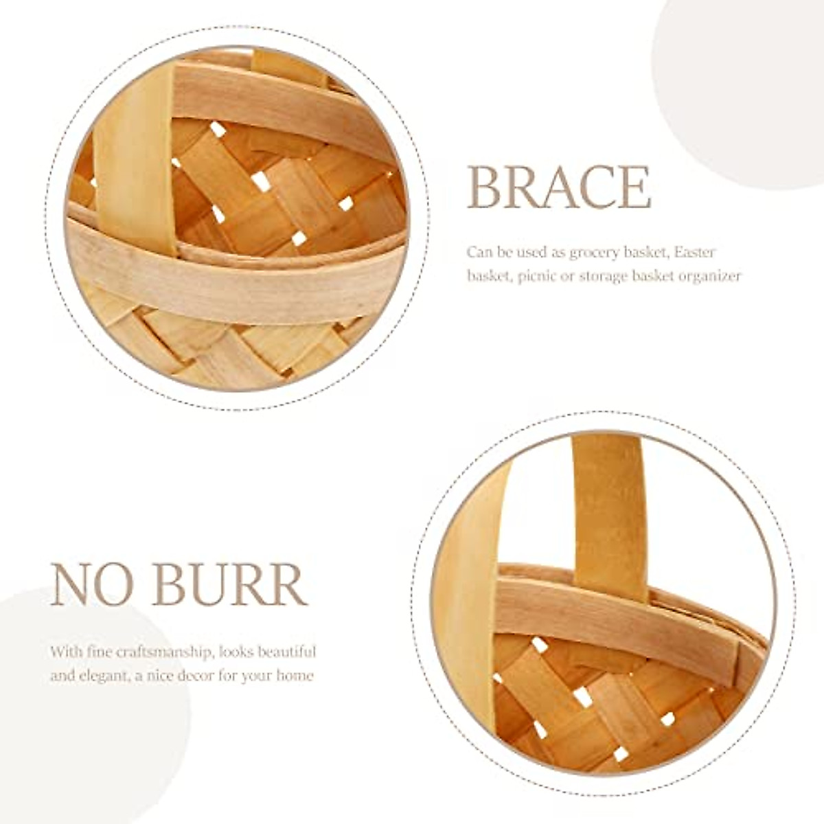 YARNOW Small Woven Basket with Handle, 4pcs Wicker Basket with Handles, 2.5 x 1.7 x 1.5 inch, Simple Handwoven Baskets, Small Wicker Basket with Handle