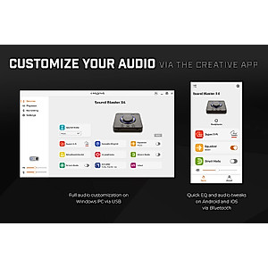 Creative Sound Blaster X4 External USB DAC Amp with Super X-Fi, 7.1 Surround, Optical I/O, Mic/Headset/Line-in - For PC and Mac