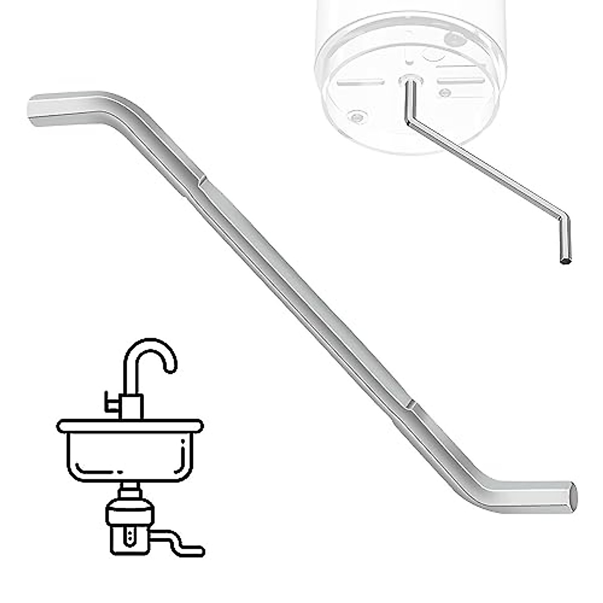 Garbage Disposal Wrench, Garbage Disposal Allen Wrench Tool Compatible with InSinkErator Garbage Disposal Used To Un-Jam/Food Garbage Disposal, Garbage Disposal Repair, Silver