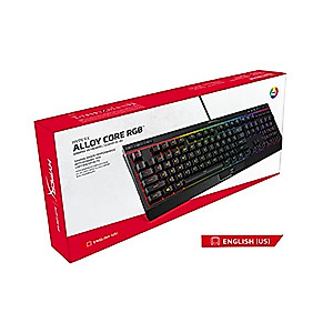HyperX Alloy Core RGB – Membrane Gaming Keyboard, Comfortable Quiet Silent Keys with RGB LED Lighting Effects, Spill Resistant, Dedicated Media Keys, Compatible with Windows 10/8.1/8/7 – Black
