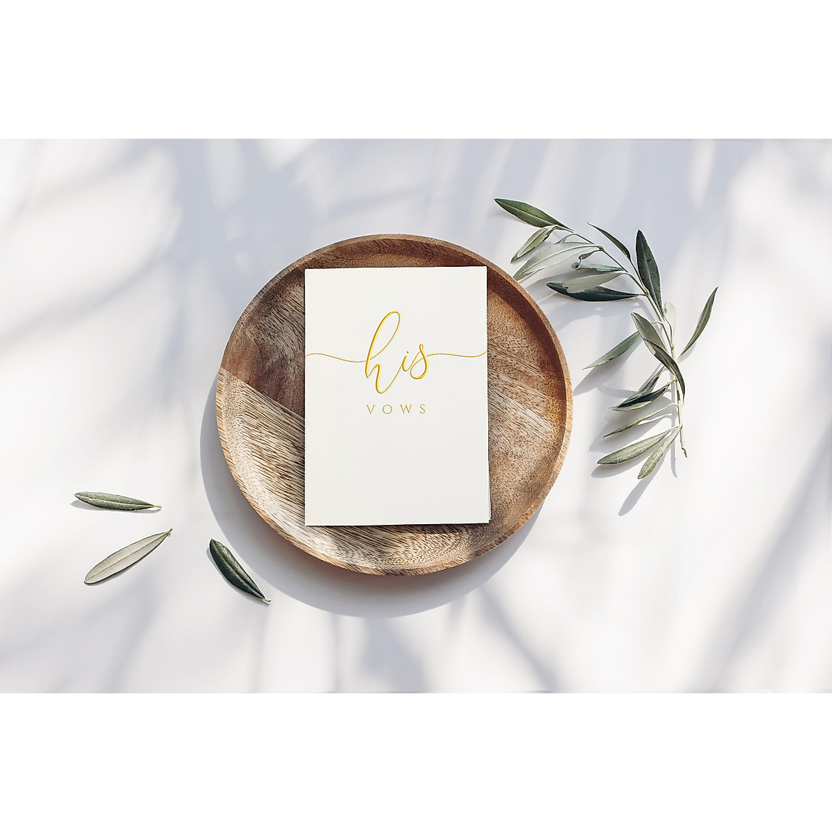 UNITED ESELL Ivory Wedding Vow Books His and Hers – Real Gold Foil Bride and Wedding Notebook with 28 Pages - 5,9" x 3.9" – Vow Renewal - Bridal Shower Gifts - Time Capsule Love Letter (Gold)