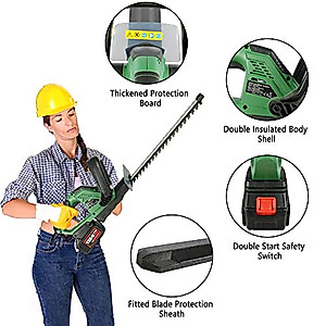 LUCKYERMORE 20V Cordless Hedge Trimmer, 6.8 LBS & 90min Long-Lasting, 23-inch Garden Hedge Trimmer w/Dual-Action Blade, Lawn Shrub Trimmer, 2.0Ah Li-Lon Battery & Fast Charger Included