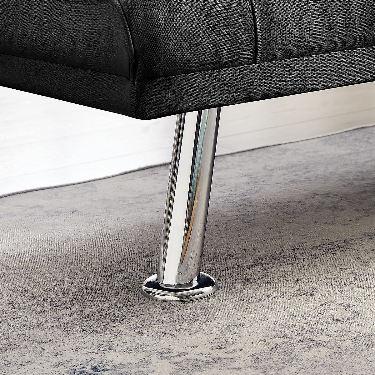 Eafurn Upholstered Futon Sofa Bed with Mattress and Frame, Convertible Loveseat Lounge Couch Daybed,Folding Love Seat w/Adjustable Backrest,Small Tufted Sofa & Couches for for Overnight Guest