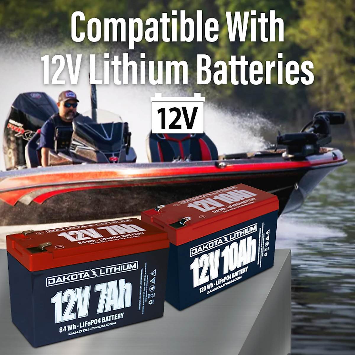 Dakota Lithium - 12V 3 Amp LiFePO4 Deep Cycle Battery Charger - Works with all 12V Dakota Lithium Batteries, Input 100-240 volts, 50/60HZ, Output 14.4 volts 3.0 Amps, Smart BMS Communication - 1 Pack