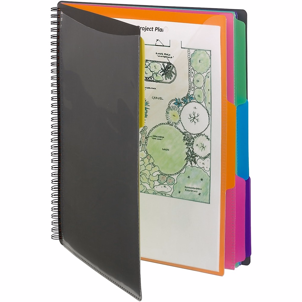 Smead 12 Pocket Poly Project Organizer, Letter Size, 1/3-Cut Tab, Gray with Bright Colors (89207) (Pack of 1)