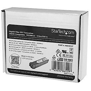 StarTech.com HPE J4859C Compatible SFP Module - 1000BASE-LX - 1GbE Single Mode (SMF)/Multi Mode Fiber Optic Transceiver-1GE Gigabit Ethernet SFP - LC 10km-1310nm-DDM HPE 1400,1700,1820(J4859CST)