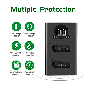 Shentec 2 Pack NB-13L 1800mAh Batteries and LED 3-Slot USB Charger Compatible with Canon NB-13L and Canon PowerShot G5X G7X G9X, G7 X Mark II, G9 X Mark II, SX720 HS, SX730 HS, SX620 HS Camera