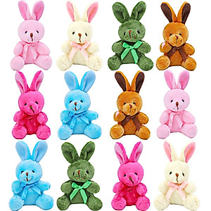 Elcoho 12-Pack Easter Plush Bunnies - Stuffed Animal Toys, Egg Fillers, Party Favors