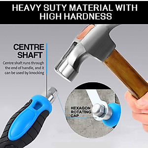 Sunplux 12-Piece Magnetic Screwdriver Set, Heavy Duty Screwdriver Set Go-Thru Steel Blades, High Torque 6 Phillips & 6 Flat Head Tips Screwdrivers Set with Case