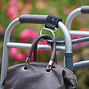 Think King Jumbo Swirly Hook for Strollers/Walkers, Brushed Aluminum/Black