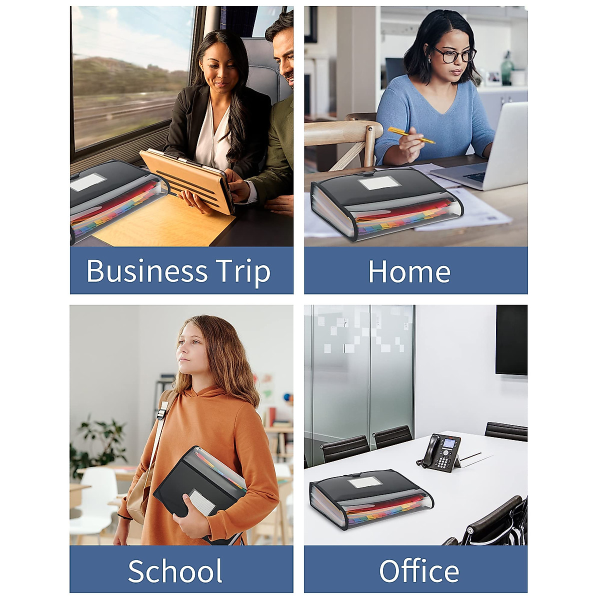 Accordion File Organizer 26 Pockets Expanding File Folder for A4 Letter Size Paper Document Holder Organizer