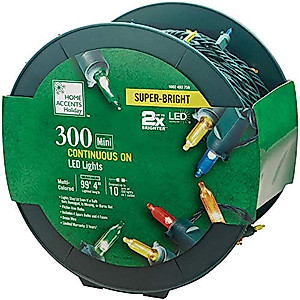 Home Accents Holiday 300-Light LED Smooth Mini Super Bright Multi-Reel TY560-1715-1M