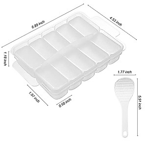 AYCCNH 10 in 1 Mini Japanese Onigiri Sushi Mold, Nigiri Bento Rice Ball Mold Rectangular Sushi Maker