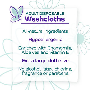 AWOW Wipes for Adults - Natural 200 Large Body Wipes for Adults Bathing, Adult Wipes for Incontinence, Unscented Bath Wipes for Adults No Rinse, 50 Count (Pack of 4)