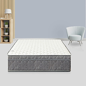 Greaton 10 Inch Foam Encased Mattress with Eurotop, Comfy, and Soft Plush Mattresses Provide Soothing Sleep, Complete Body Support, and Pressure Relief, Full XL