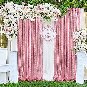 Sequin Backdrop 4 Packs 2ftx8ft Glitter Blush Pink Party Backdrop Curtain Wedding Ceremony Birthday Backdrop Background Decoration
