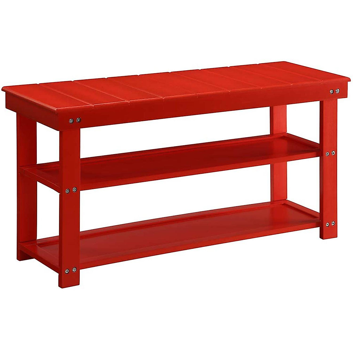 Convenience Concepts Oxford Utility Mudroom Bench, Red