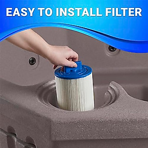 Essential Hot Tubs - Integrity Spa 11-Jet 2023 4-5 Person Bench Seating with Massage Features, 71 x 71 x 30 Inches, 120V, Millstone