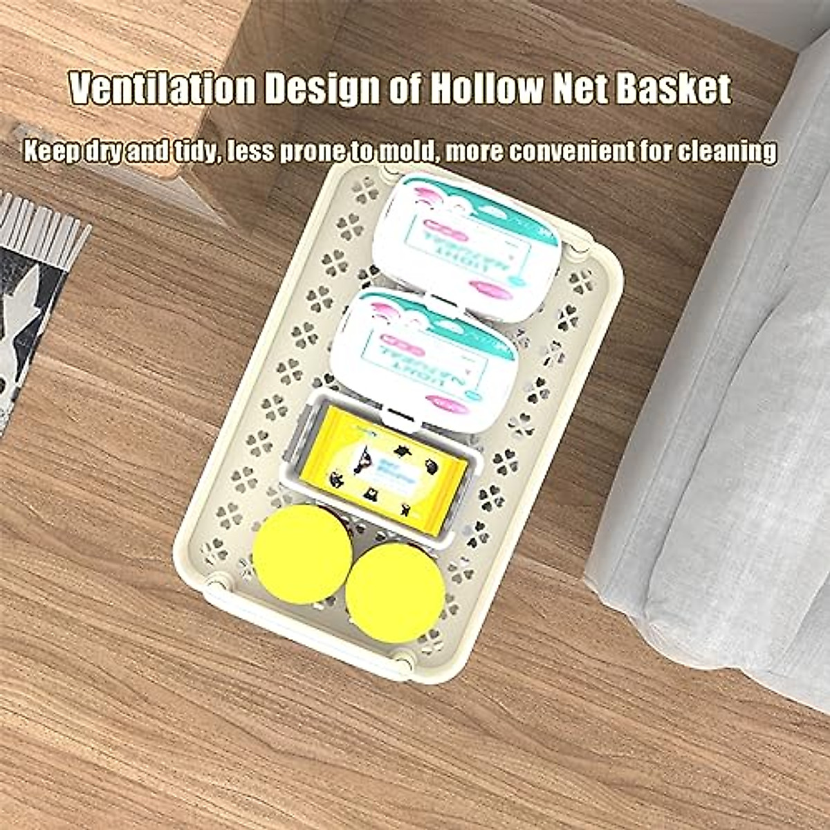 3-Tier Rolling Utility Cart, Rolling Organization Cart with Handles and Lockable Wheels, Easy Assembly Multifunctional Storage Trolley Art Cart for Bathroom, Kitchen, Living Room, Office