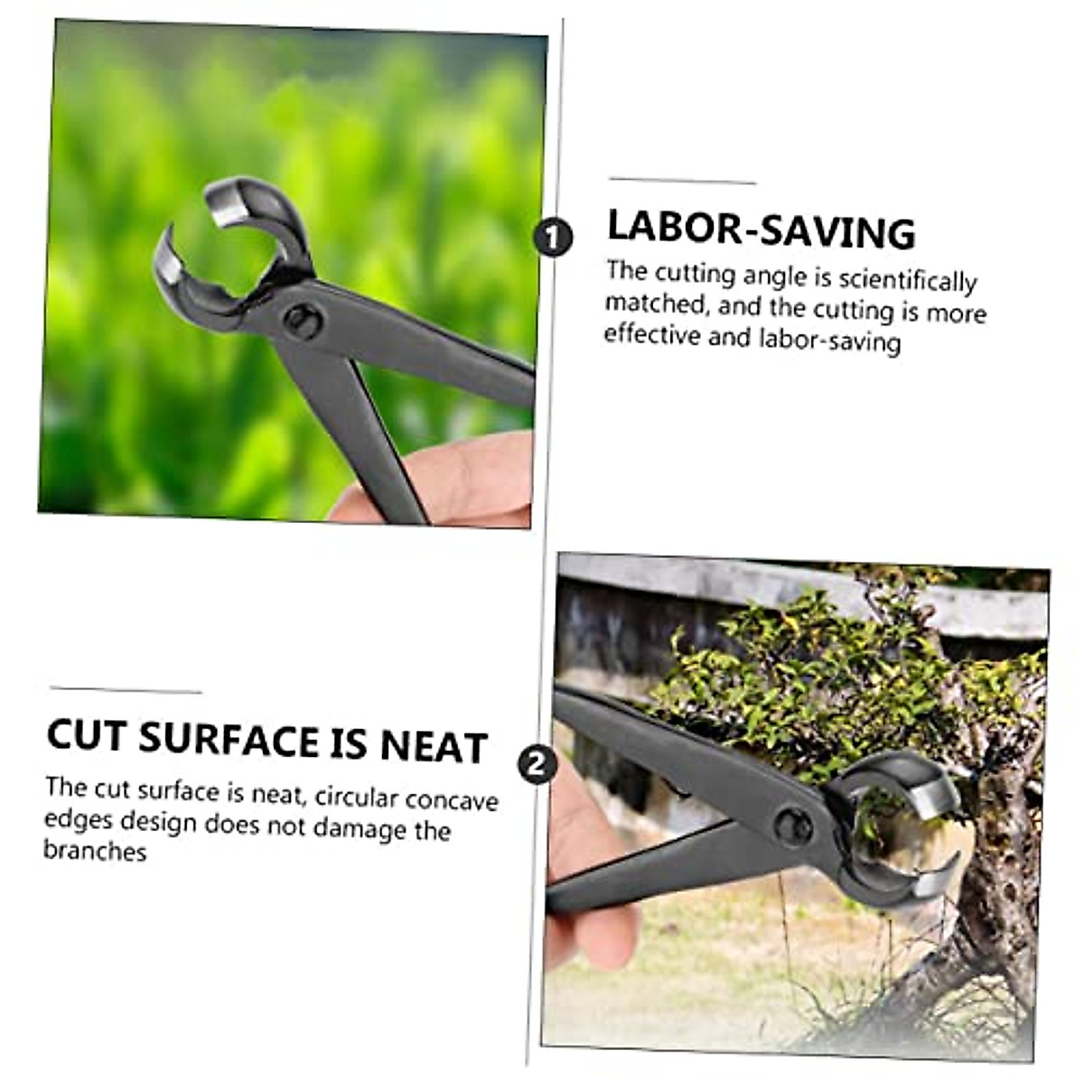 VILLCASE Bonsai Crystal Ball Scissors Round Concave Edges Pliers Branch Knob Cutter Concave Branch Cutter Pruners Tools Gardening Pruning Shears Japan Spherical High-carbon Steel