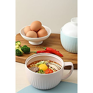 ZEN Pleats Porcelain Multi Cooker Bowls Set w/cover 33oz (Mint)