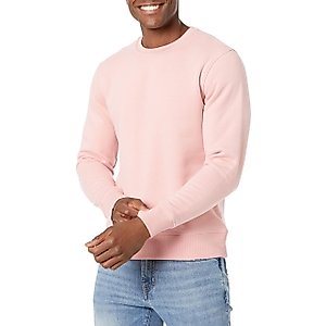 Amazon Essentials Men's Fleece Crewneck Sweatshirt (Available in Big & Tall), Pink, Large