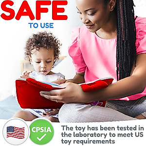 QUIET BOOK for Toddlers - Montessori Kids for Girl & Boy - Activity Travel Toddler Busy Book - Soft Quiet Toys for Toddlers - Felt Preschool Educational Toy with Sensory Activities, Red