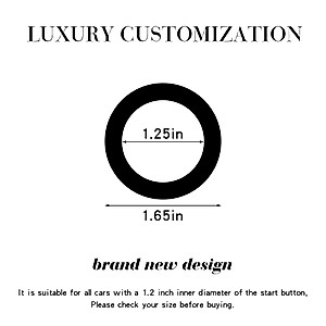 Murimt 2 Pack Crystal Rhinestone Bling Car Push Start Button Accessories,Girly Car Accessories for Women，Push to Start Button Cover/Sticker, Key Ignition & Knob Ring (Black)