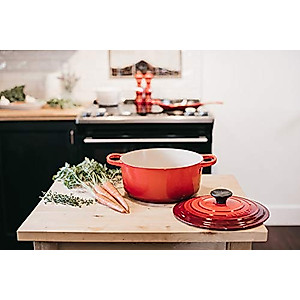 Le Creuset Enameled Cast Iron Signature Round Dutch Oven, 5.5 qt., Cerise