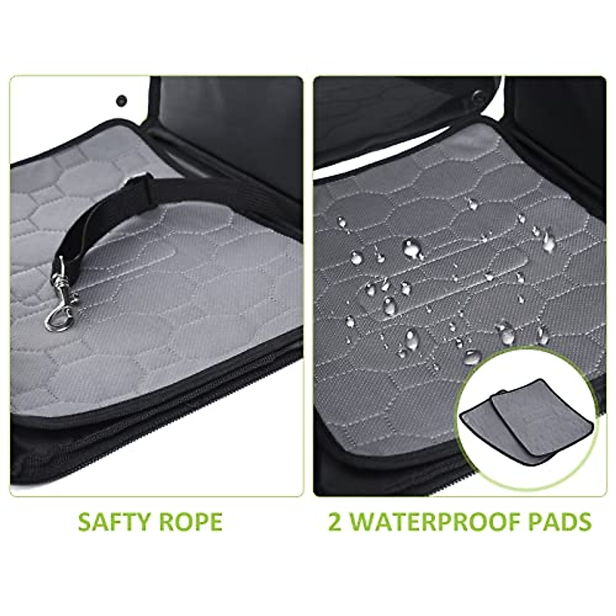 Pecute Bird Carrier Backpack, Parrots Bird Backpack with Visible Window, Adjustable Height Standing Perch, Feeding Cans, Waterproof Pads, Lightweight Foldable Birds Travel Cage for Hiking Camping