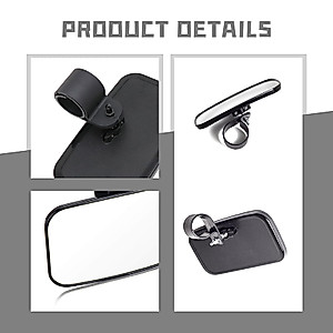 ZBGUN 1 PC Car Reversing Rearview Mirror, 4.5" x 8" 360° Adjustable Auxiliary Spherical Mirror, 1.5"/1.75"/2" Mounting Angle Universal Mounting Accessories, Suitable for Most Cars, ATVs, UTVs (Black)
