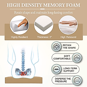 Wellsin Outdoor Chair Cushions for Patio Furniture - Outdoor Cushions for Chairs - Waterproof Patio Chair Cushions Set of 4, 18.5"X16"X3", Khaki